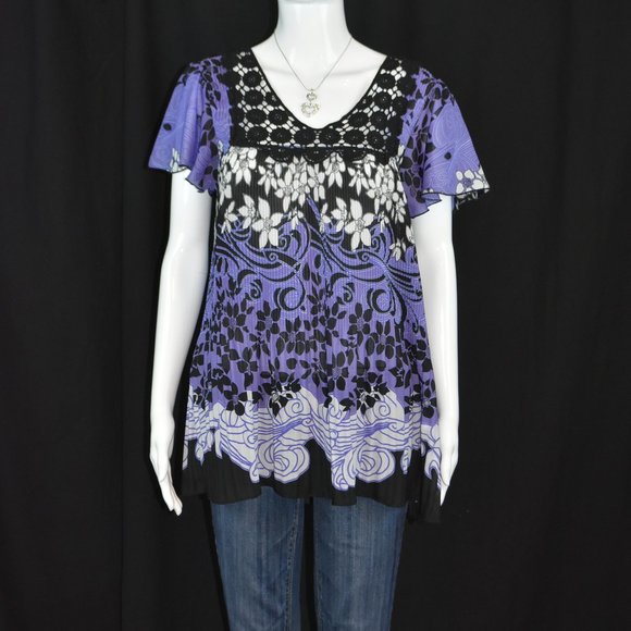 Dress Barn | Tops | Dressbarn Woman X Multi Color Floral Crinkle Blouse ...